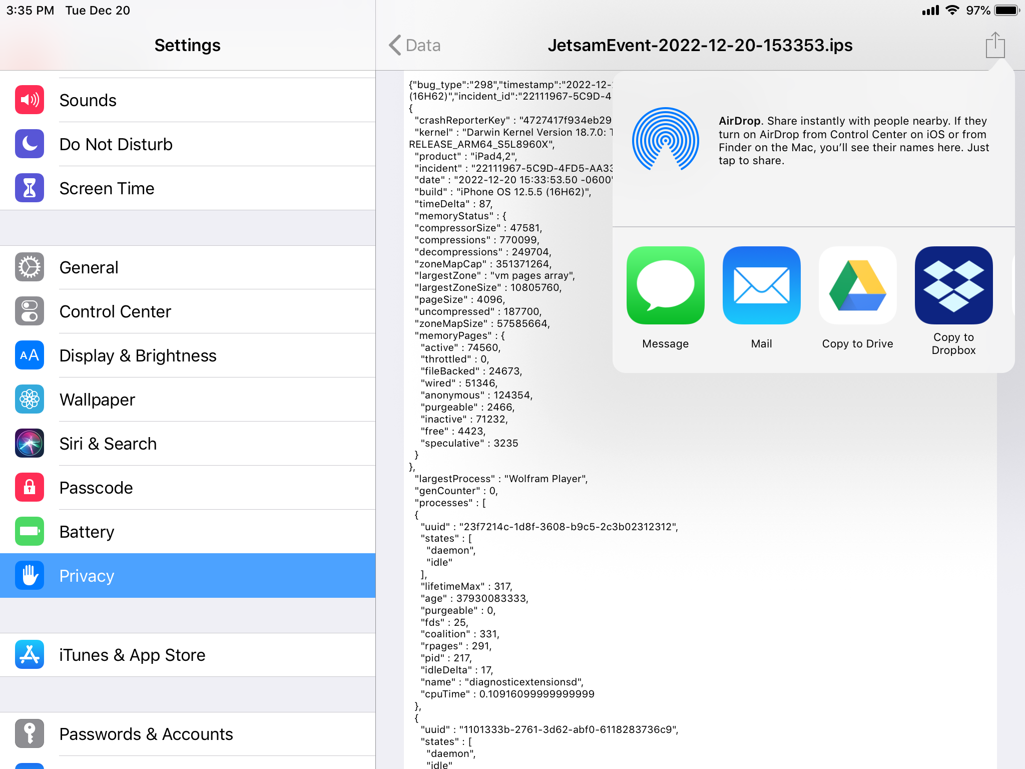 Wolfram Support Quick Answers How Do I Generate A Crash Report On Ios