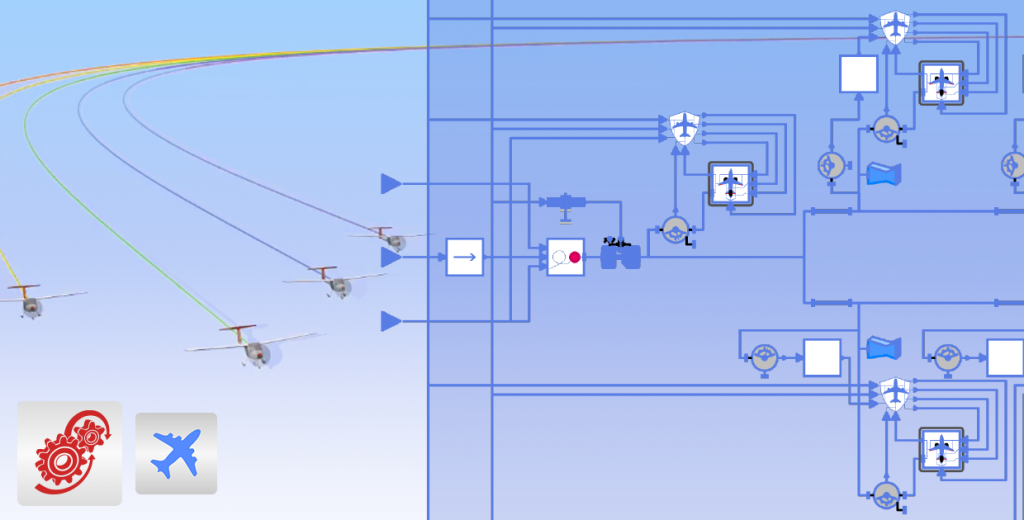 Formation Flight with the Wolfram System Modeler Aircraft Library