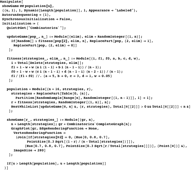 Simulation Of Evolutionary Dynamics In Finite Populations « The Mathematica Journal