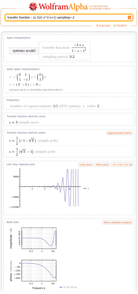 Analyze and Simulate Control Systems in Wolfram|Alpha—Wolfram|Alpha Blog